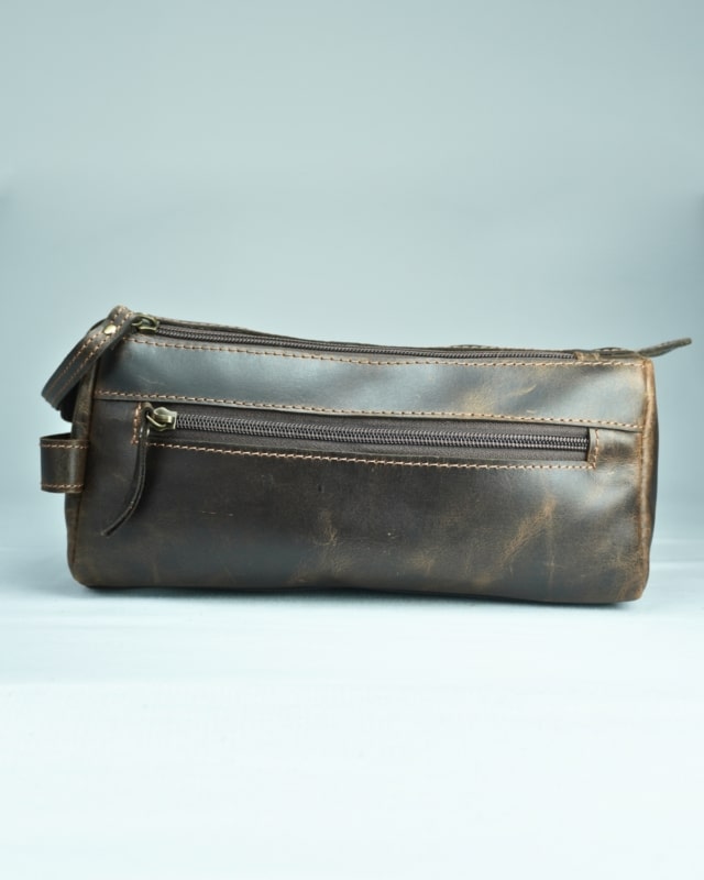Belgium - Genuine Leather Dopp Kit (Vintage Brown) - Belford England